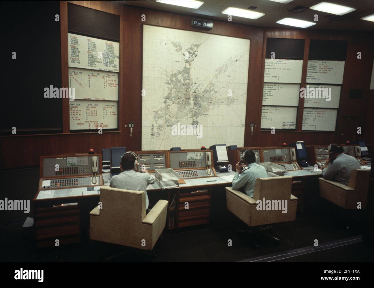 BELFAST, UNITED KINGDOM - SEPTEMBER 1978. Belfast RUC control Room ...