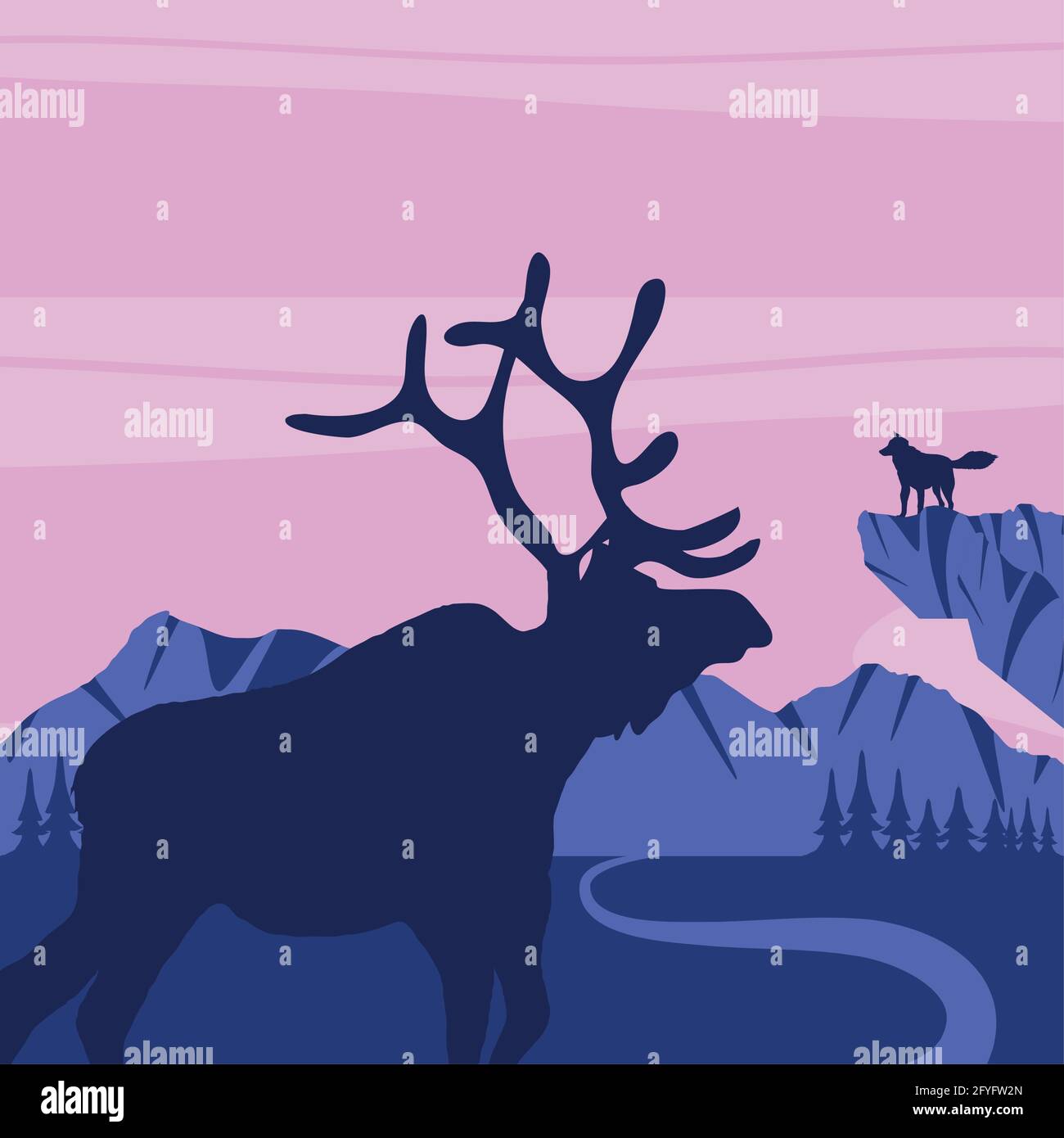 River of the wolf Stock Vector Images - Alamy