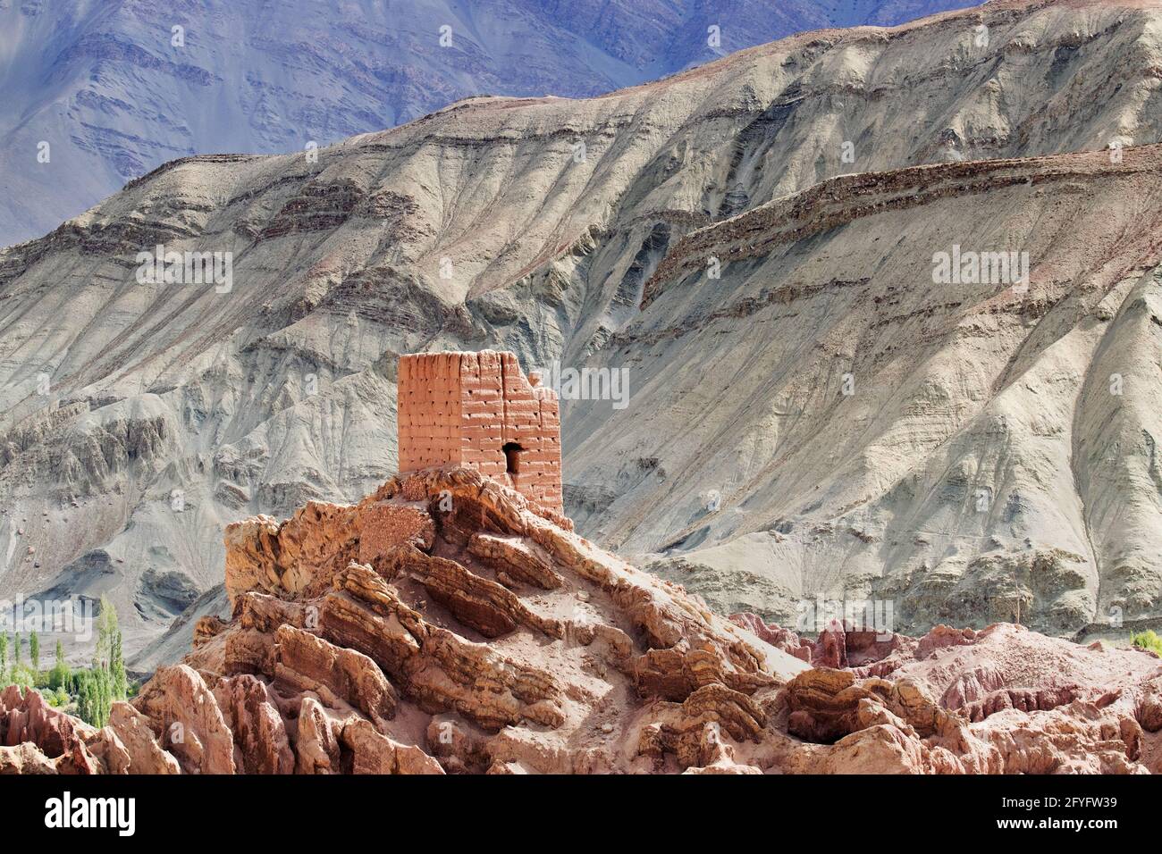 Ancient ruins at Basgo Monastery, Leh ladakh landscape, Jammu and ...