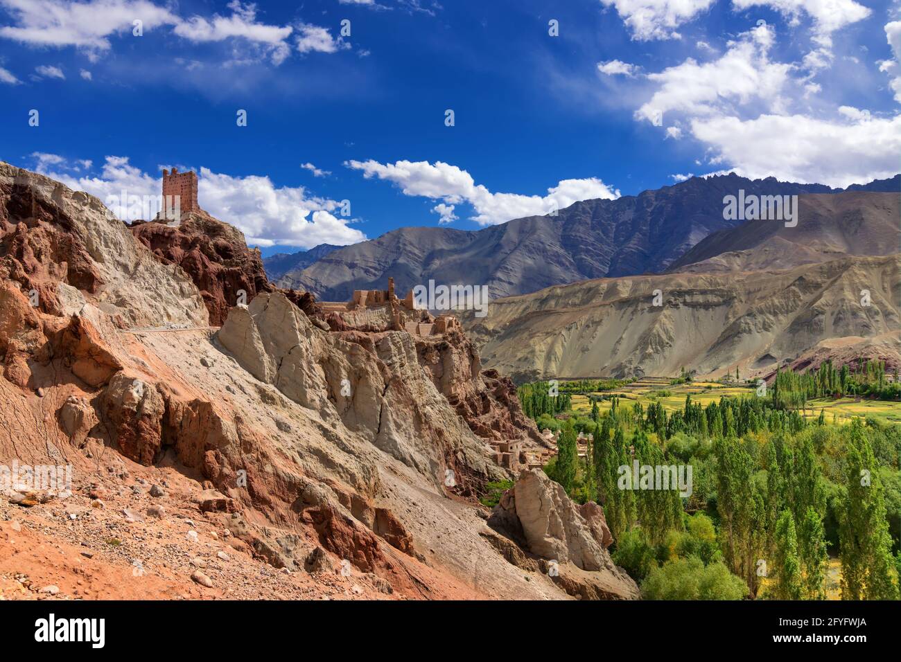 Ancient ruins at Basgo Monastery, Leh ladakh landscape, Jammu and ...