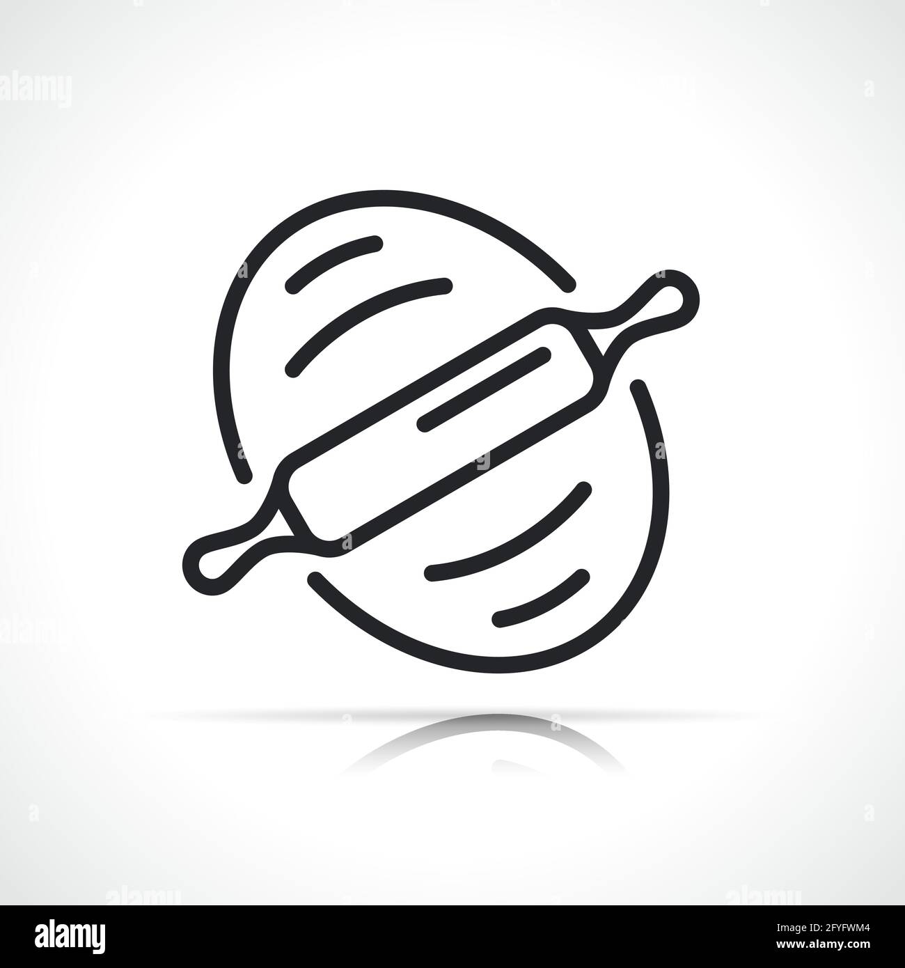 bakery or dough rolling line icon isolated Stock Vector Image & Art - Alamy
