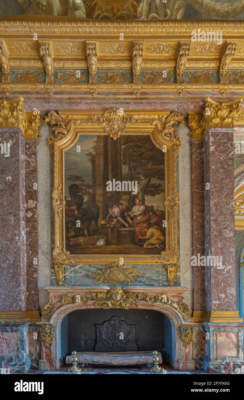 Versailles, France - 19 05 2021: Castle of Versailles. Louis XIV rooms ...