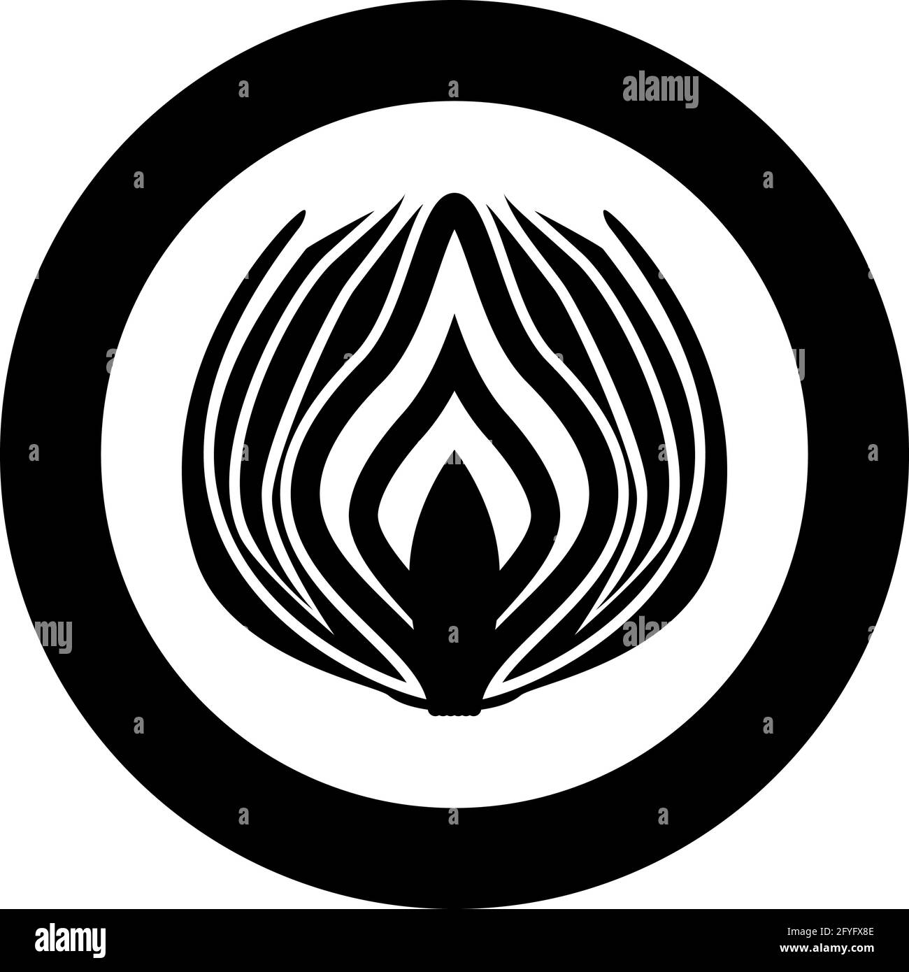 Onion cut in half Stock Vector Images - Alamy