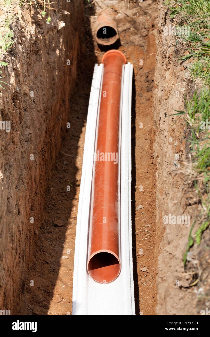 Installing underground conduit hi-res stock photography and images - Alamy