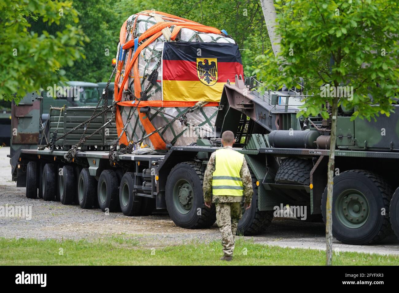 28 May 2021, Brandenburg, Schwielowsee: The memorial stone for the ...