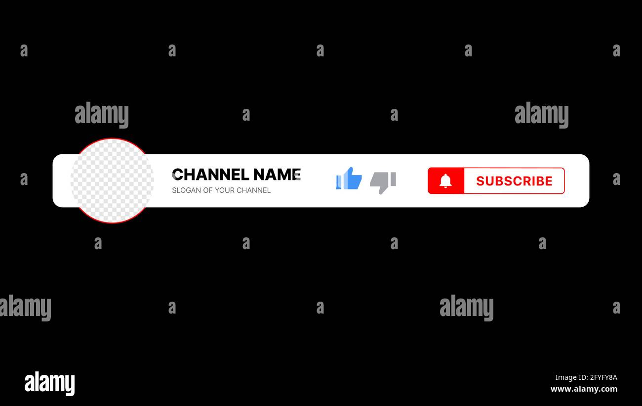 Channel Name Lower Third. Broadcast Banner for Video On Black ...