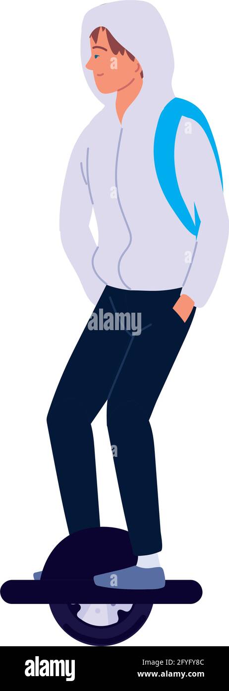 Guy riding electric scooter Stock Vector Images - Alamy