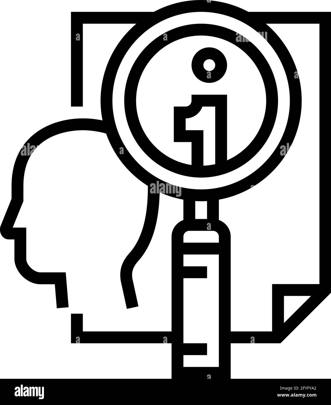 personal information research detective line icon vector illustration ...