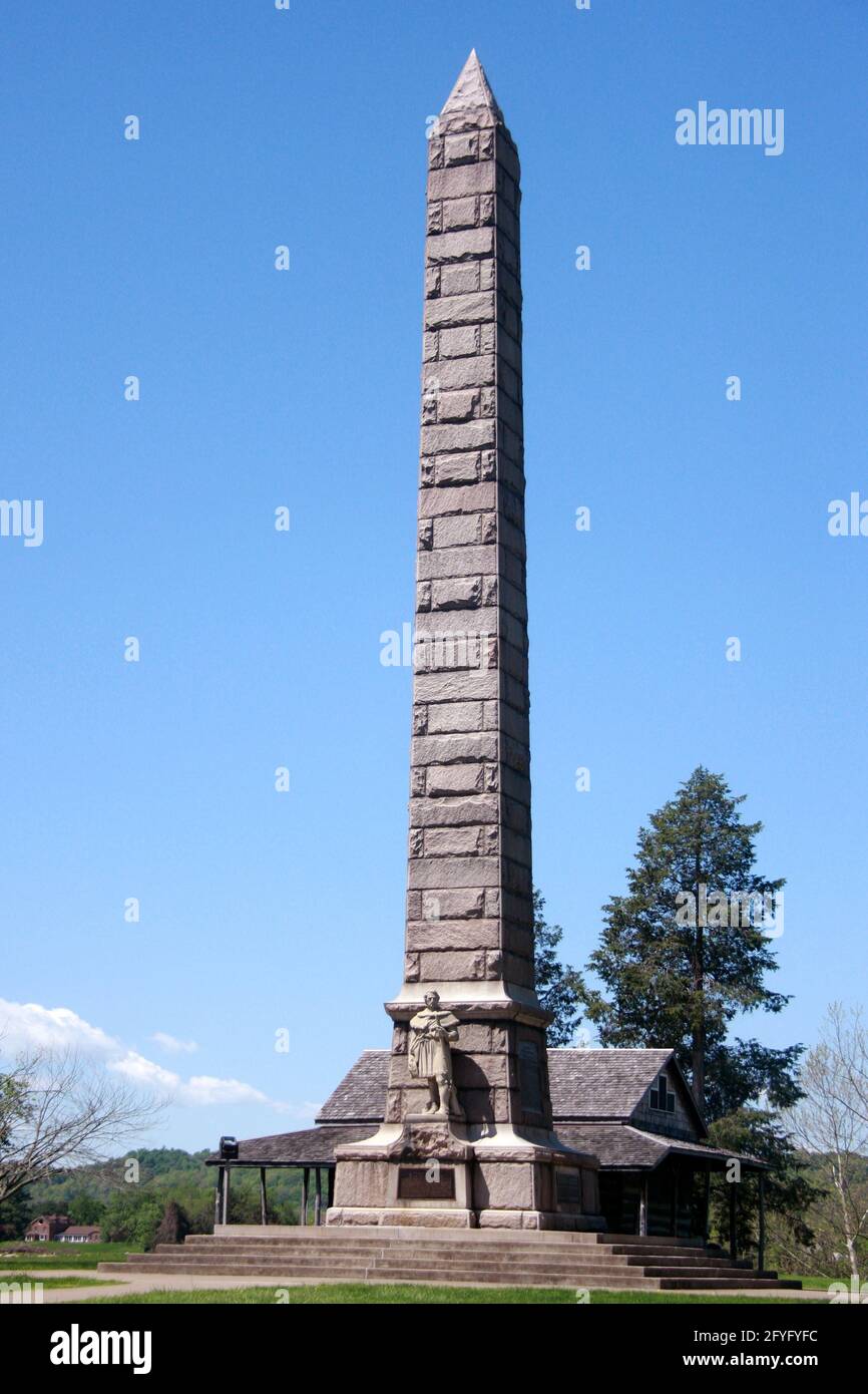 Tu-Endie-Wei State Park, WV, USA. The monument commemorating the 1774 ...