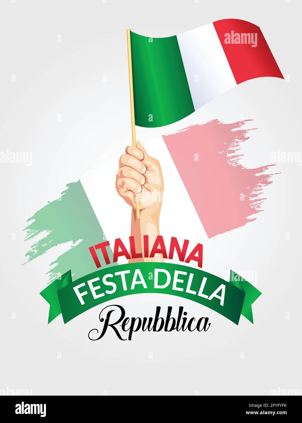 Independence Day Italy. men's hand holding Italian flag. Greeting ...