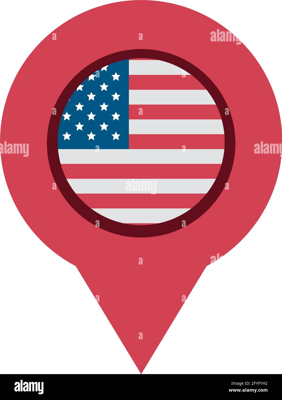 Usa flag pointer map location Stock Vector Images - Alamy