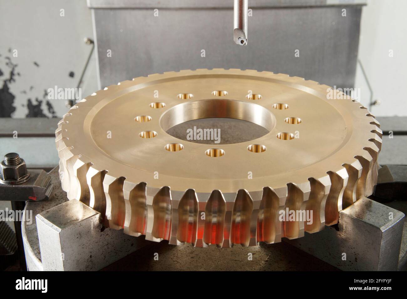 Metalworking CNC milling machine. Cutting metal modern processing ...