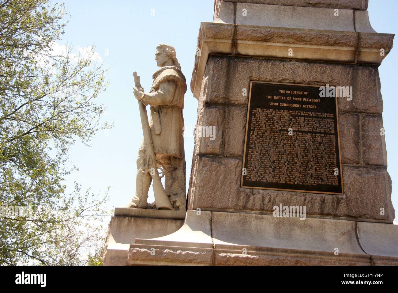 Tu-Endie-Wei State Park, WV, USA. The monument commemorating the 1774 ...