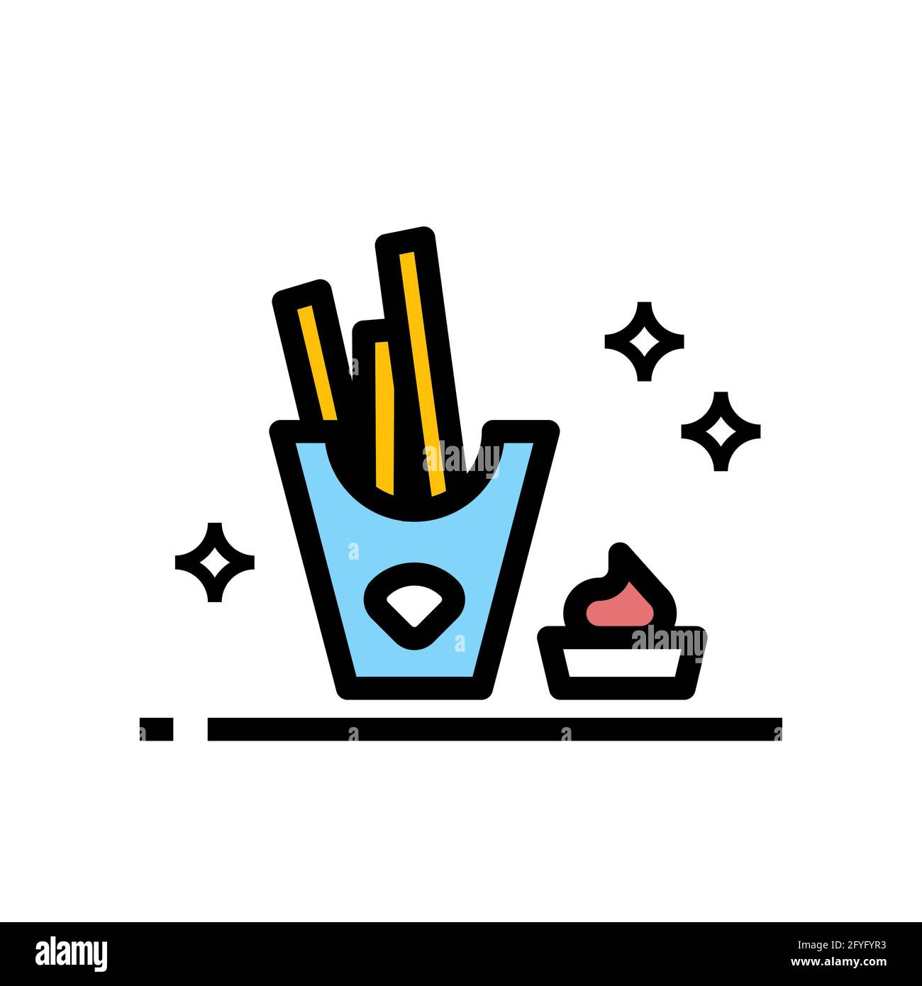 potato stick snack vector icon design Stock Photo - Alamy