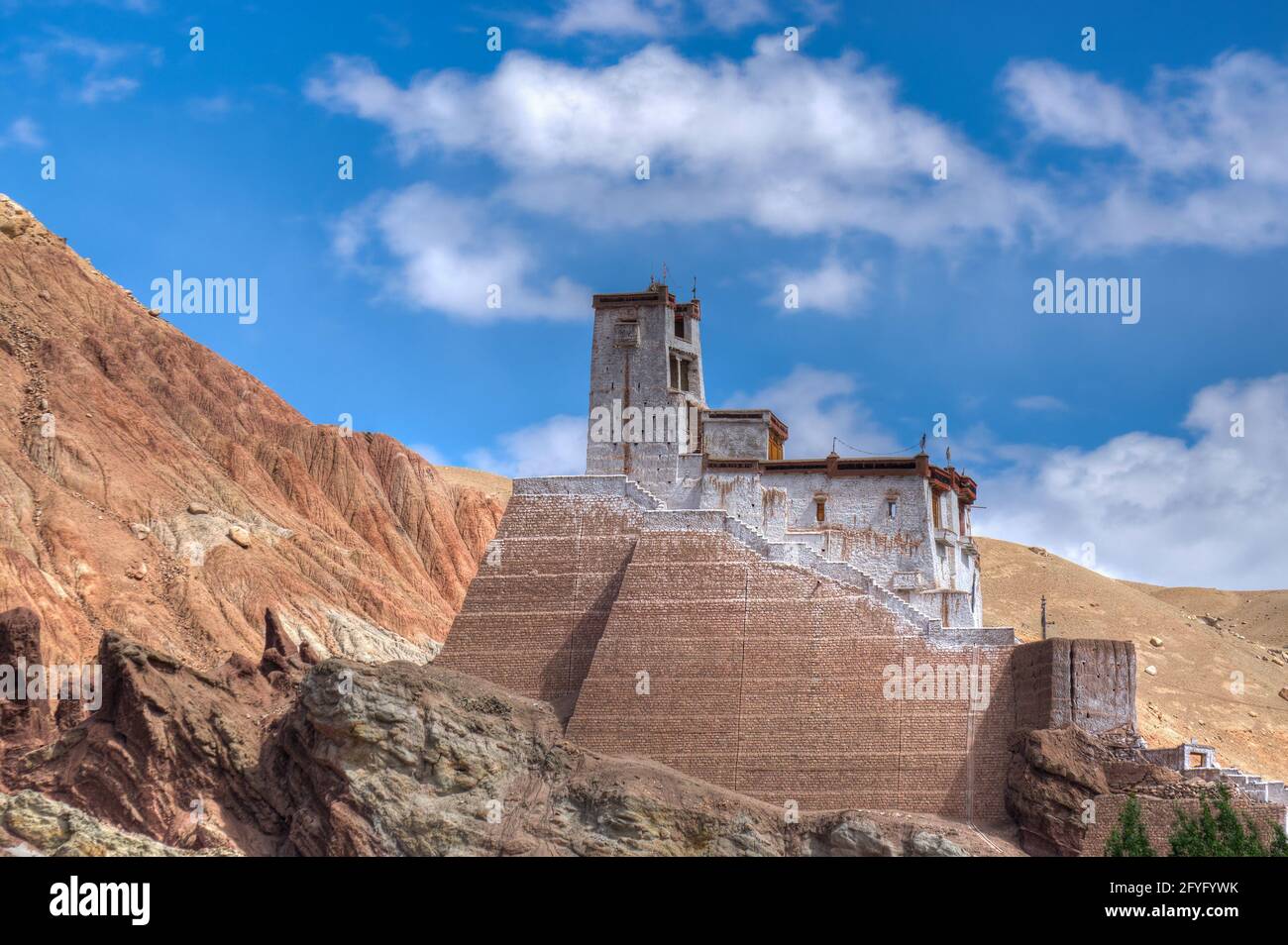 Ruins at Basgo Monastery with stones and rocks, Jammu and Kahsmir ...