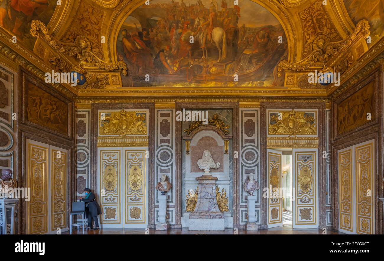 Versailles, France - 19 05 2021: Castle of Versailles. Louis XIV rooms ...