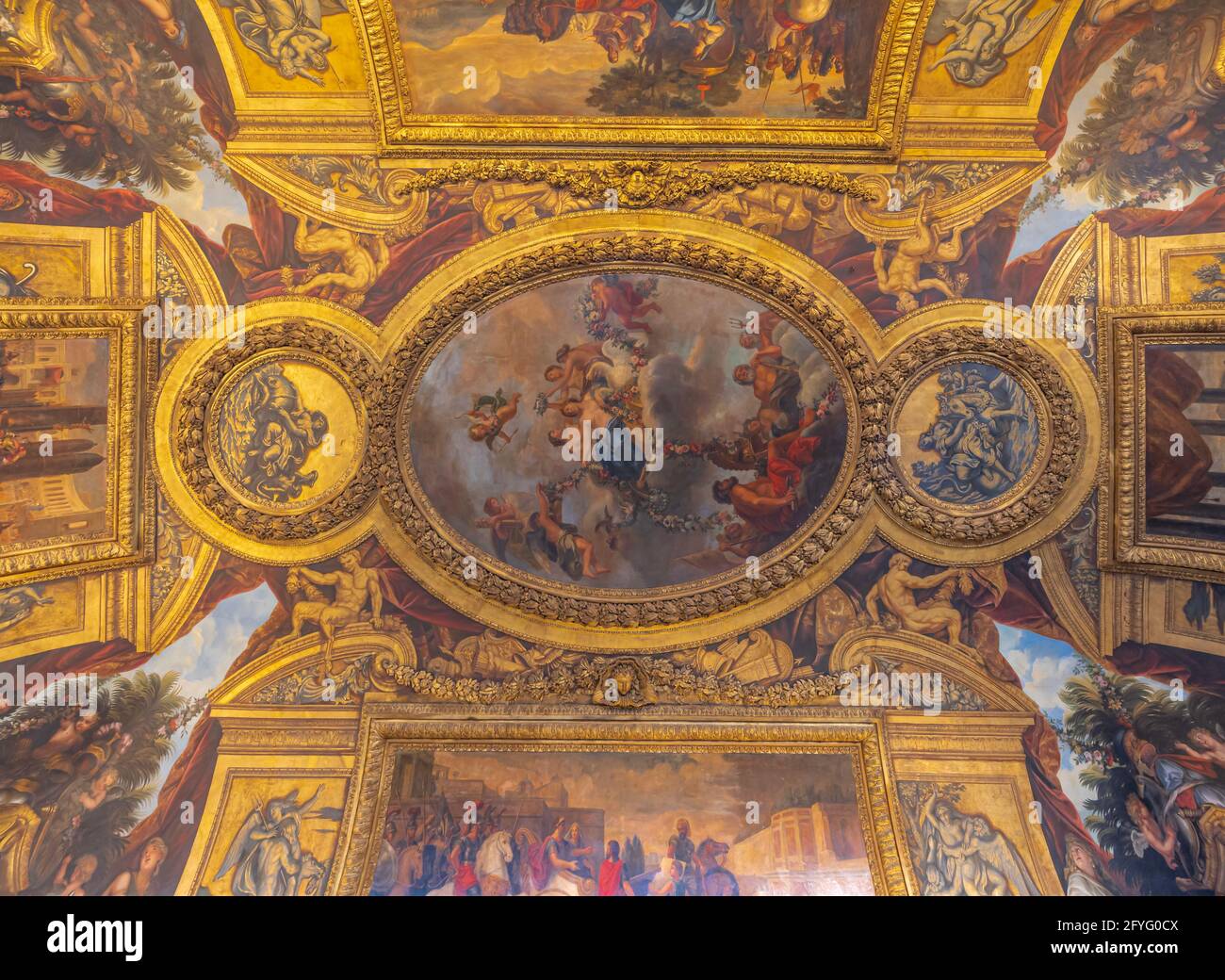 Versailles, France - 19 05 2021: Castle of Versailles. Louis XIV rooms ...