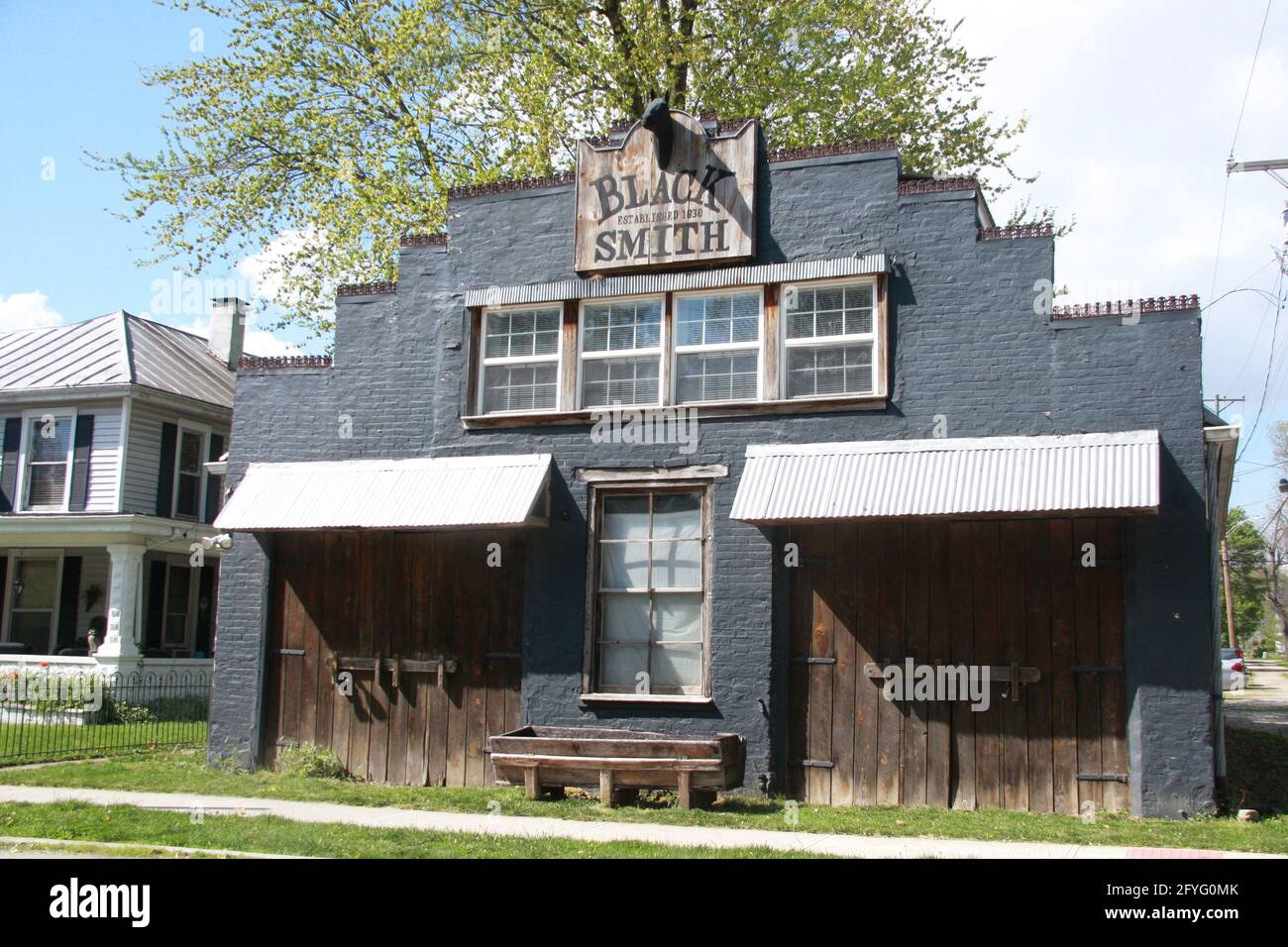 The historic Clifton, OH, USA. Blacksmith workshop from the early 19th ...