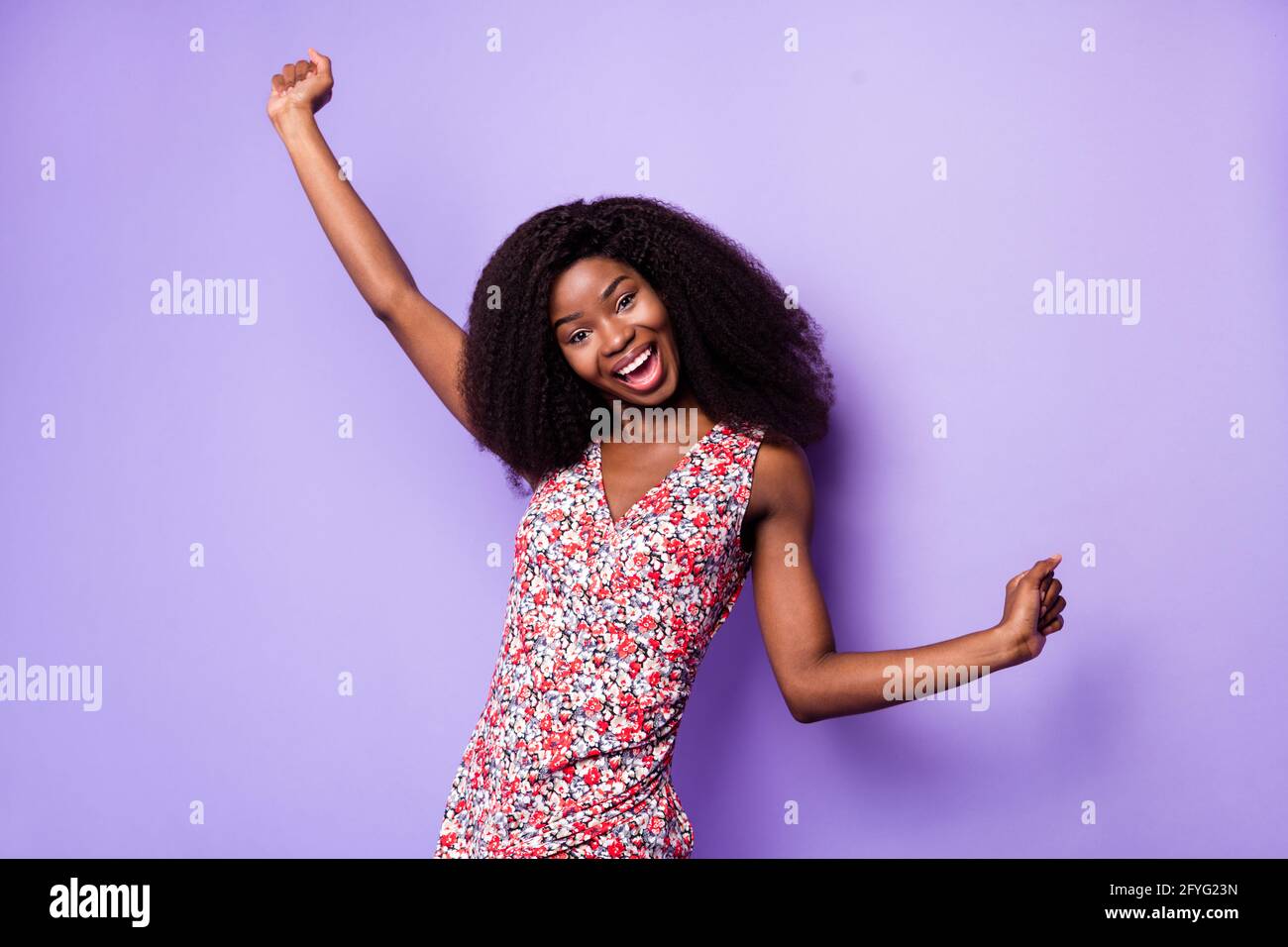 Photo portrait of cheerful girl laughing happy wearing dress isolated ...