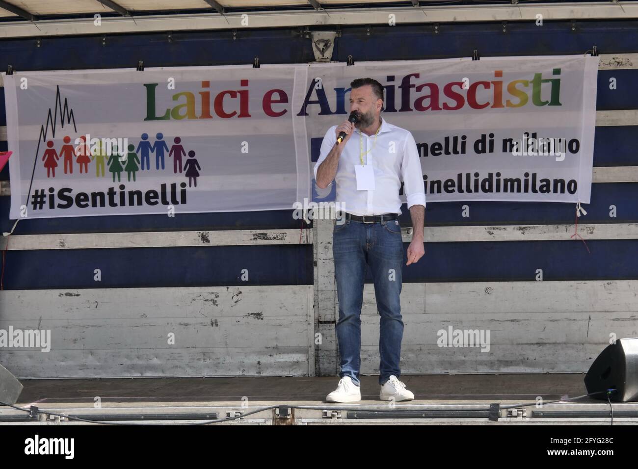 Alessandro Zan during manifestation in Milan for DDL Zan Stock Photo ...
