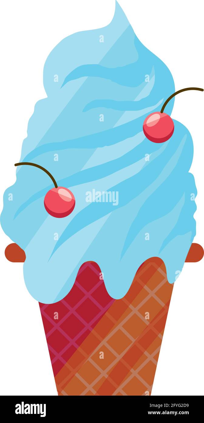 ice cream with cherry Stock Vector Image & Art - Alamy