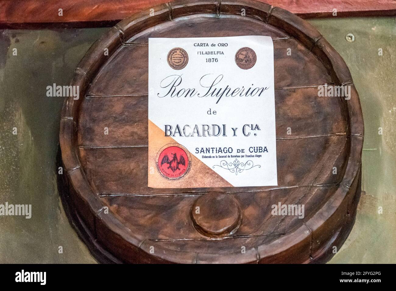 Vintage Cuban rum labels in the House of Rum, Santiago de Cuba, Cuba ...