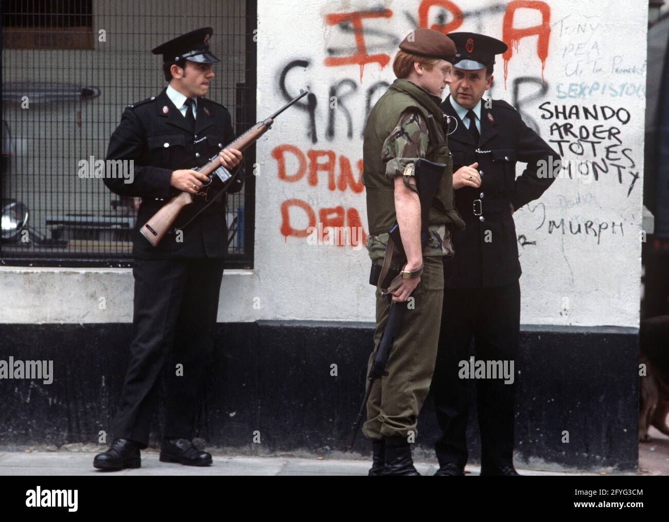 BELFAST, UNITED KINGDOM - SEPTEMBER 1978. RUC, Royal Ulster ...