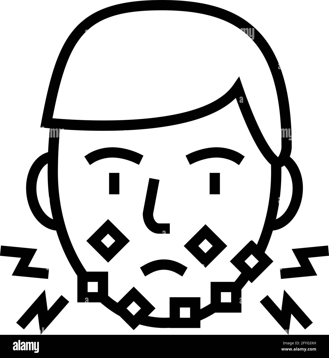 injury face after shave line icon vector illustration Stock Vector ...