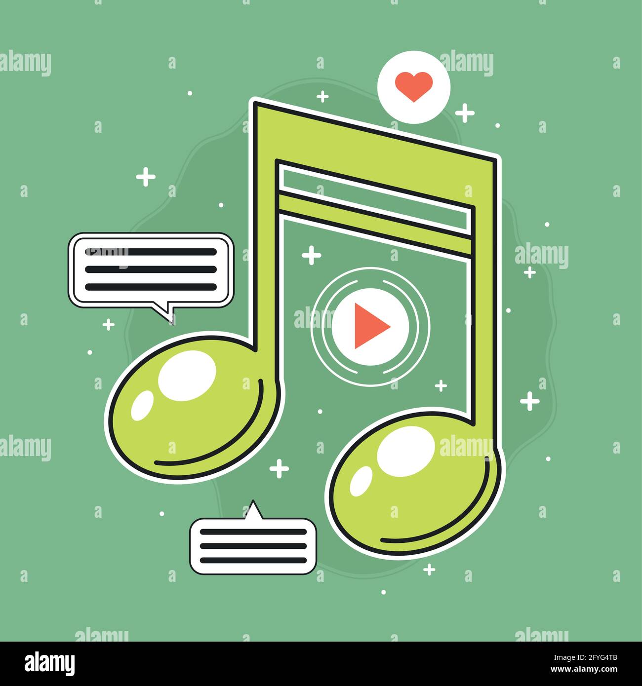 social media music Stock Vector Image & Art - Alamy