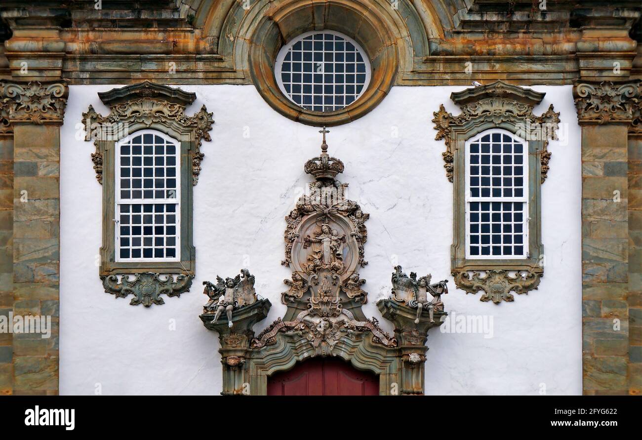 Baroque church (detail) in Sao Joao del Rei, Brazil Stock Photo - Alamy