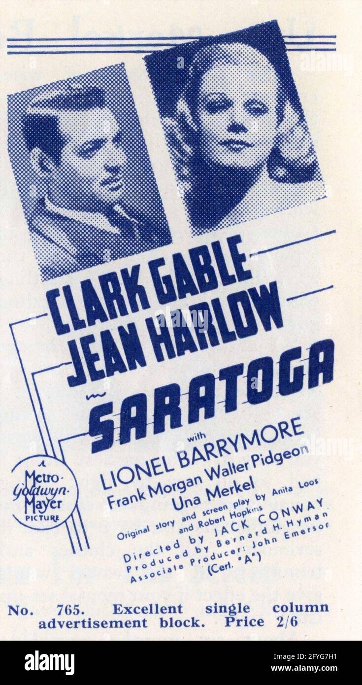 Jean harlow in saratoga hi-res stock photography and images - Alamy