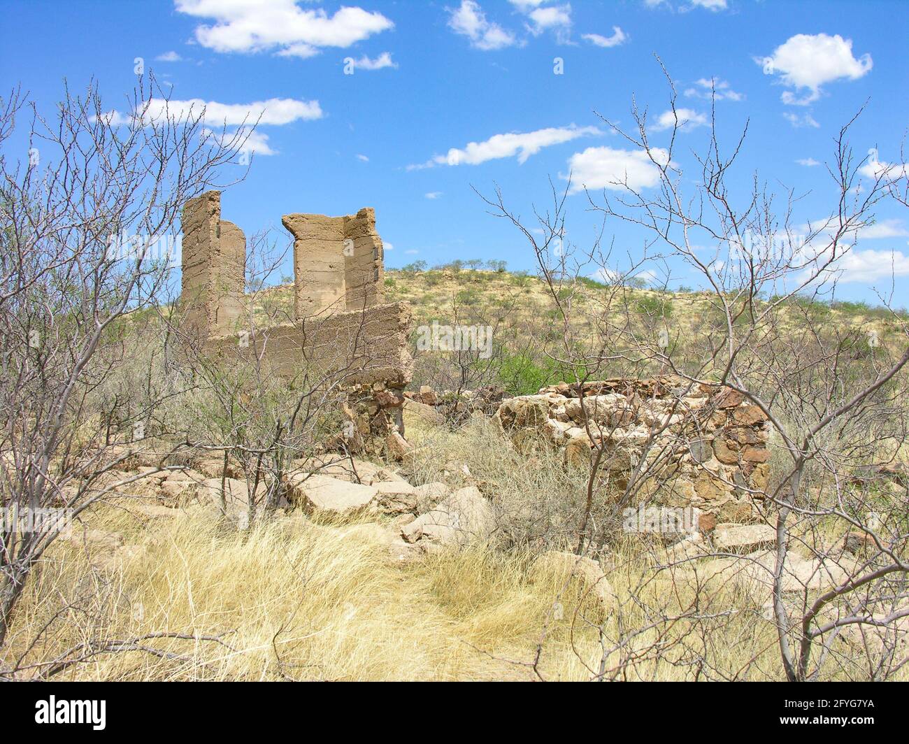 Arizona ghost town. Broken walls of ghost town buildings Stock Photo ...