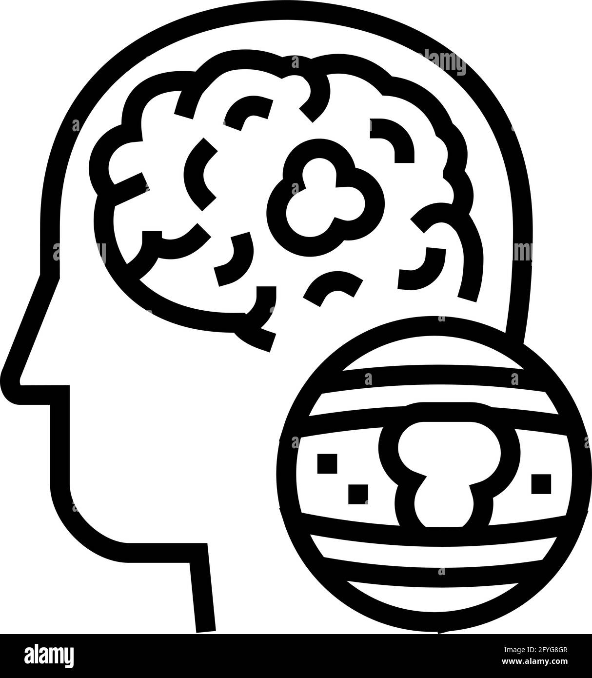 brain vessel congestion line icon vector illustration Stock Vector ...