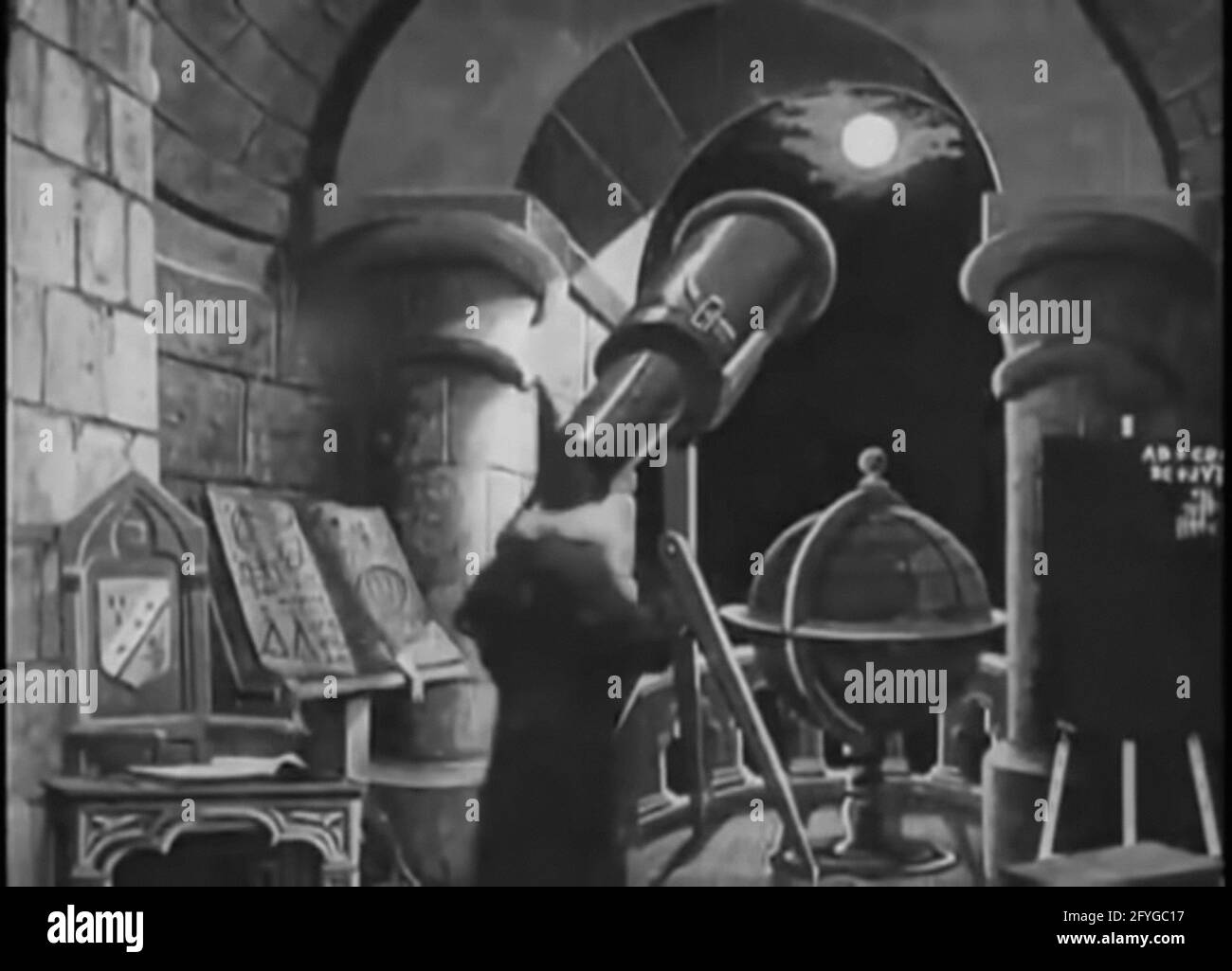 The Astronomers dream vintage movie screen Stock Photo - Alamy