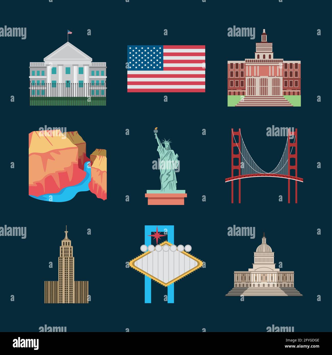 american landmark and symbols Stock Vector Image & Art - Alamy