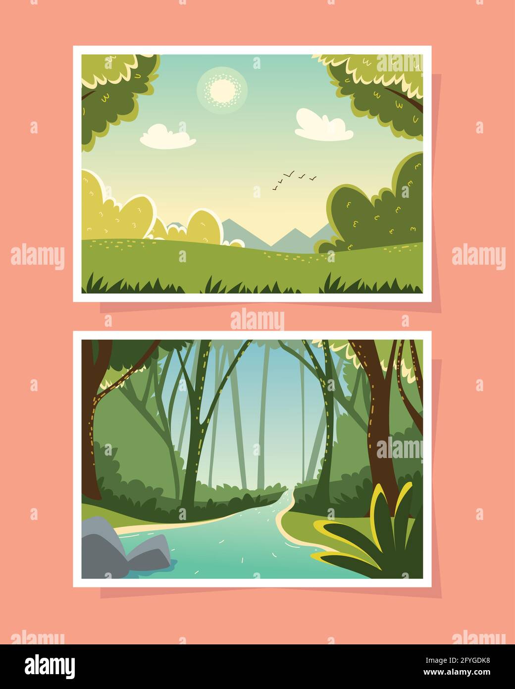 forest scenes pictures Stock Vector Image & Art - Alamy