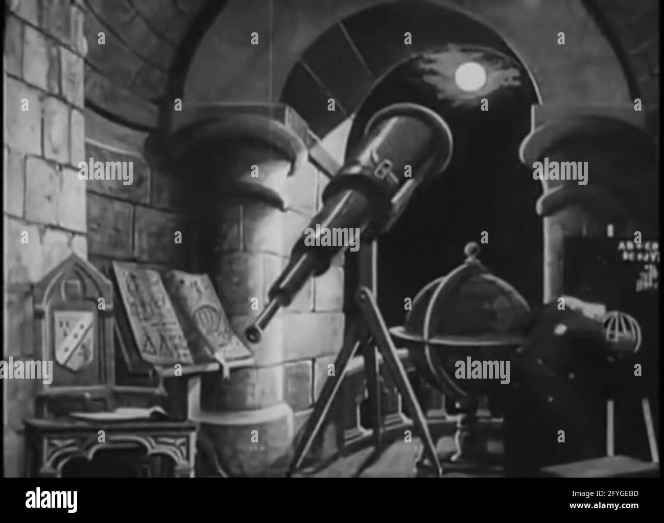 The Astronomers dream vintage movie screen Stock Photo - Alamy