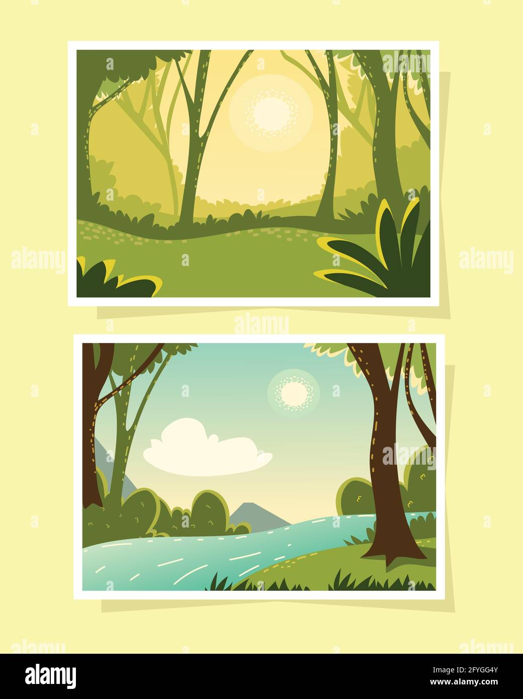 two scenes of forest Stock Vector Image & Art - Alamy