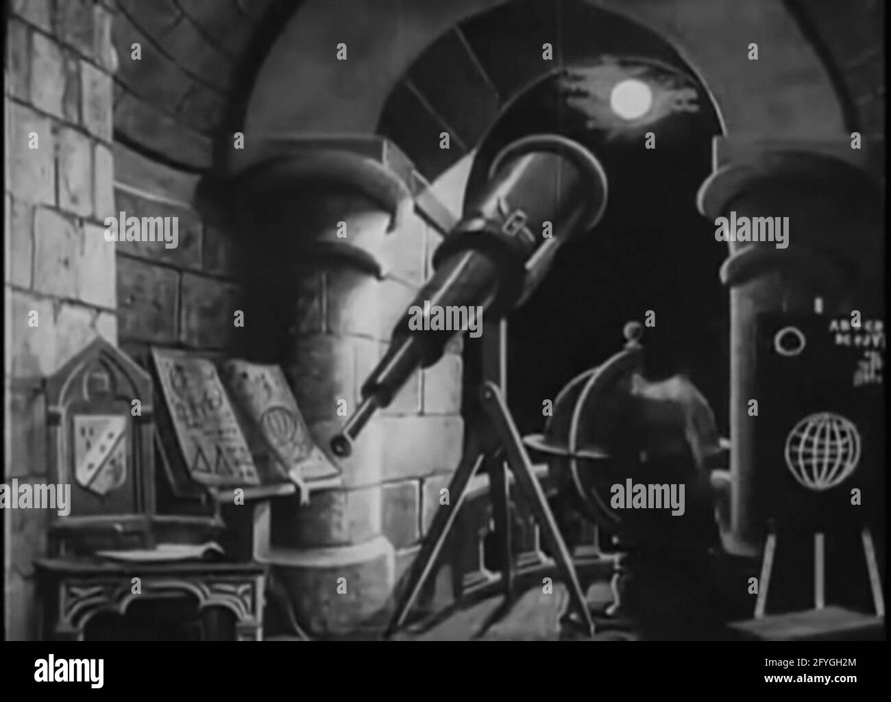 The Astronomers dream vintage movie screen Stock Photo - Alamy