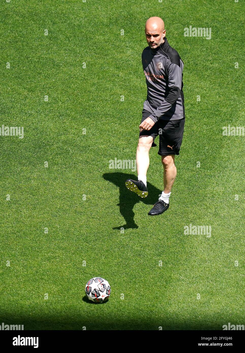 Manchester City manager Pep Guardiola during a training session before ...