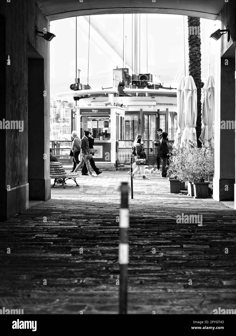 GEONA, ITALY - Mar 13, 2021: glimpses of the ancient port of Genoa ...