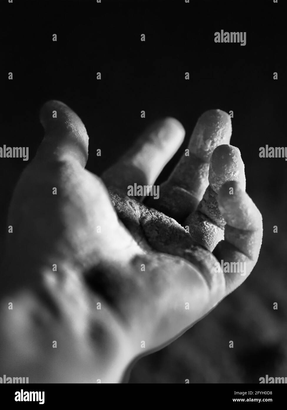 Grayscale of human hand Stock Photo - Alamy