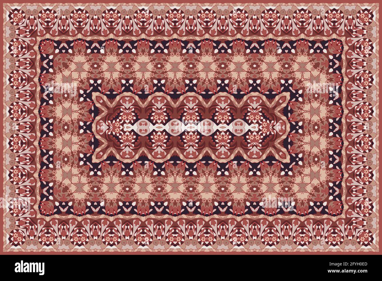 Old red persian carpet Stock Vector Images - Alamy