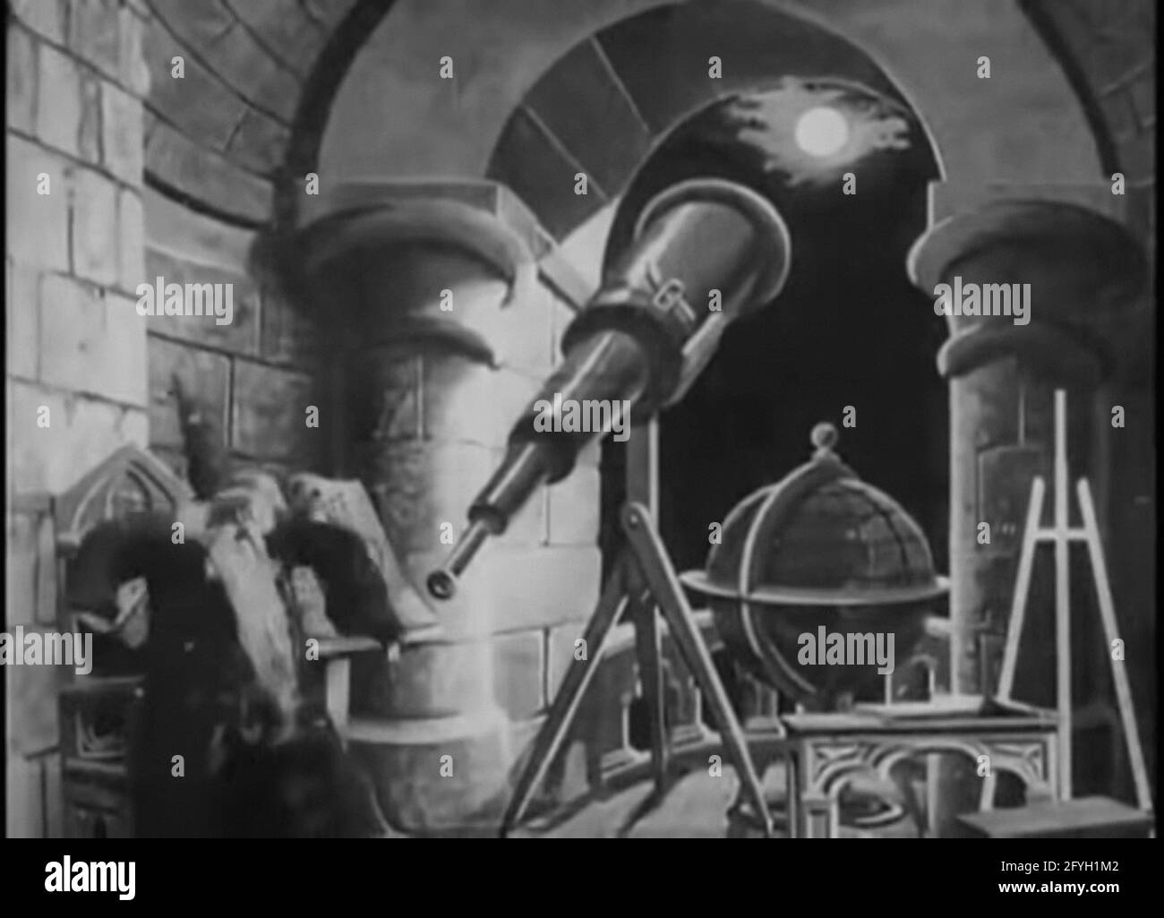 The Astronomers dream vintage movie screen Stock Photo - Alamy