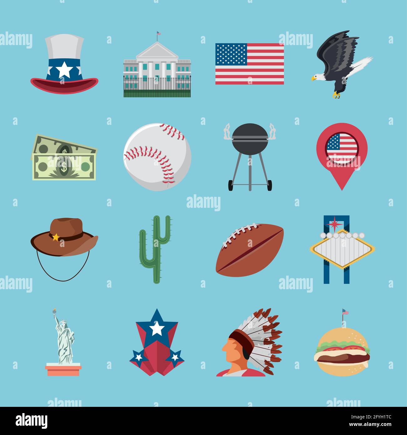 American objects symbols Stock Vector Images - Alamy