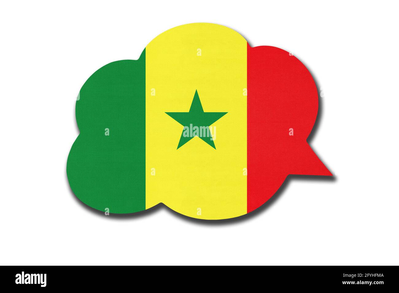 3d speech bubble with Senegalese national flag isolated on white ...
