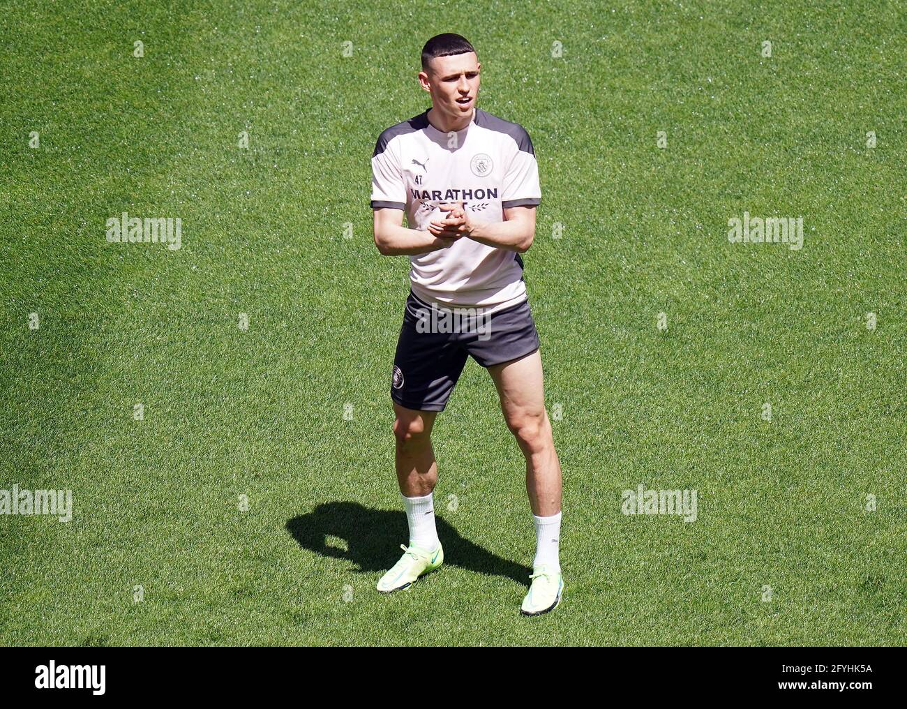 Manchester City's Phil Foden during a training session before the UEFA ...
