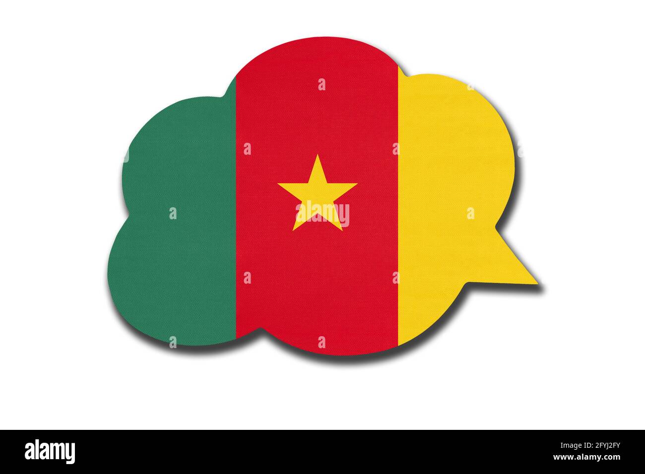3d speech bubble with Cameroonian national flag isolated on white ...
