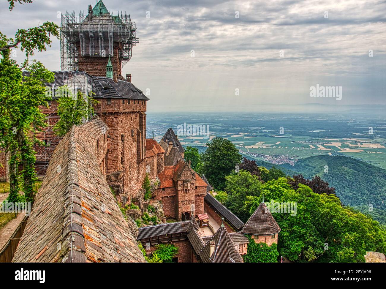 The castle of Haut Koenigsbourg during restoration work on the Don Jon ...