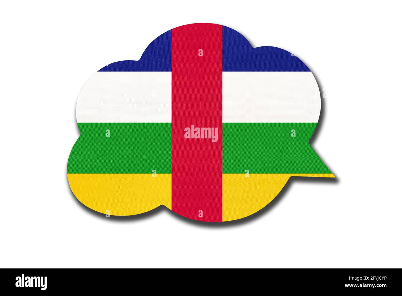 3d speech bubble with CAR national flag isolated on white background ...